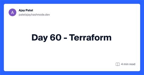 Ajay Patel On Linkedin Day 60 Terraform🔥