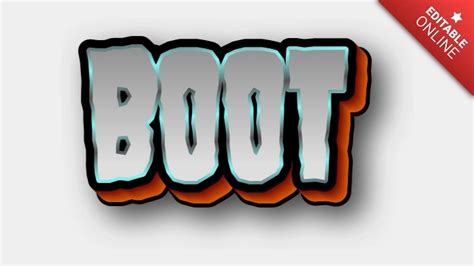 Boot Gray And Orange 3d Video Game Text Effect Generator