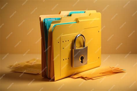 Premium Ai Image Computer File Folder With A Lock Data Protection