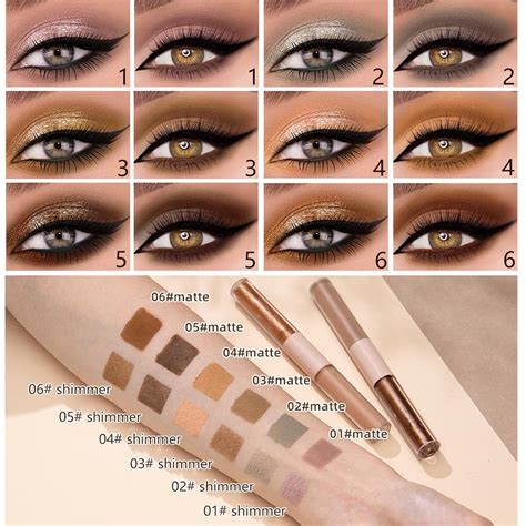 Sombra De Ojos Líquida Color Marrón Rosado Mate Con Purpurina De Doble