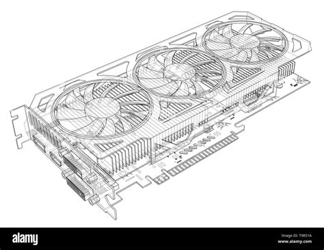 gpu card outline vector stock vector image and art alamy