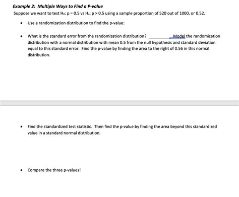 Solved Example 2 Multiple Ways To Find A P Valuesuppose We