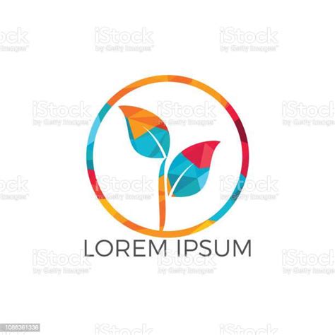 녹색 식물 로고 디자인입니다 생태 행복 생활 로고 개념 아이콘입니다 0명에 대한 스톡 벡터 아트 및 기타 이미지 0명 개념