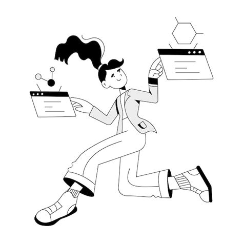 Premium Vector A Hand Drawn Illustration Of Lab Assistant