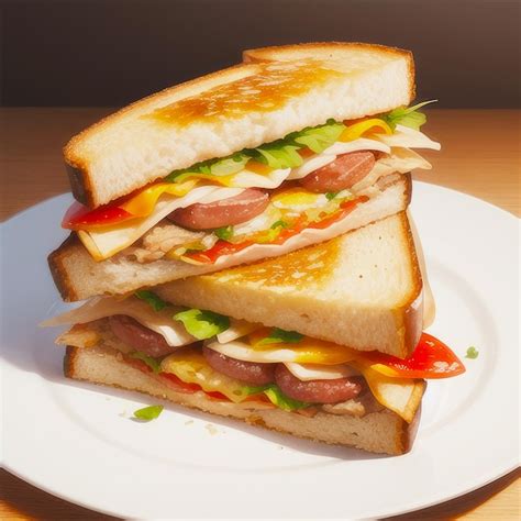 Premium Ai Image Healthy Vegetable Sandwitch