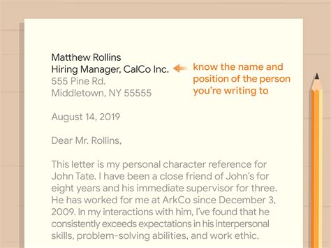 How To Write A Character Reference 7 Steps With Pictures