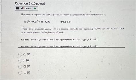 Solved The Consumer Price Index CPI Of An Economy Is Chegg Com