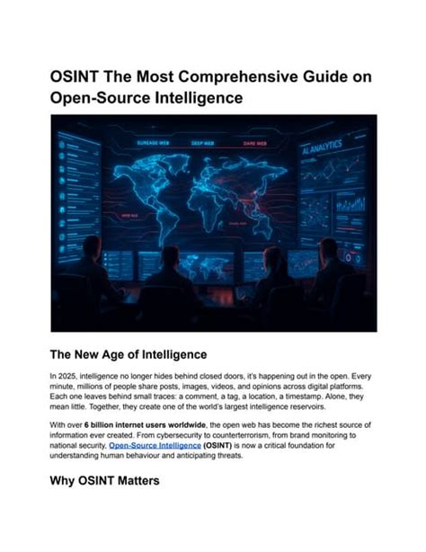 Osint The Most Comprehensive Guide On Open Source Intelligence Pdf