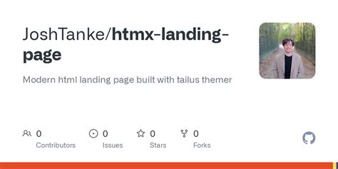 Github Joshtankehtmx Landing Page Modern Html Landing Page Built