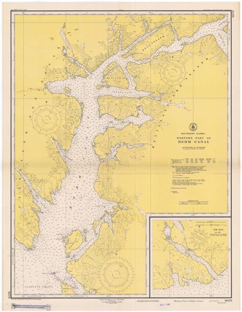 Behm Canal Map Western Part 1948 Nautical Chart Print Etsy Free