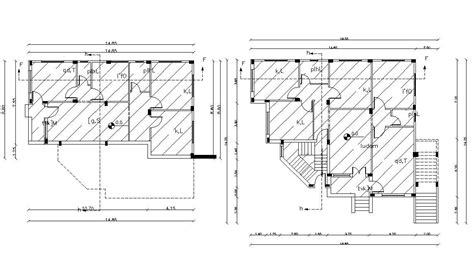 Ground Floor And First Floor Plan Cad File