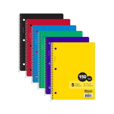 Bazic Spiral Notebook 5 Subject