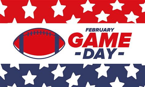 게임 데이 미식 축구 플레이 오프 미국에서 슈퍼 파티 정규 시즌 마지막 경기 프로 팀 챔피언십 미식 축구에 대한 공 스포츠 포스터 벡터 일러스트레이션 미국 국기에 대한 스톡