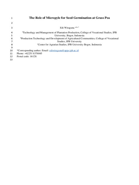 Fillable Online The Role Of Micropyle For Seed Germination At Grass Pea Fax Email Print Pdffiller