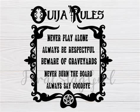 Ouija Rules Svg Ouija Svg Pagan Svg Gothic Svg Cricut Cutting File Pdf Png Digital