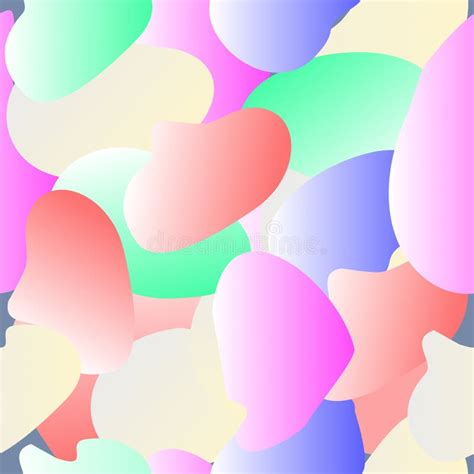 Seamless Pattern Of Abstract Elements With Gradient Fill For Textiles Stock Vector
