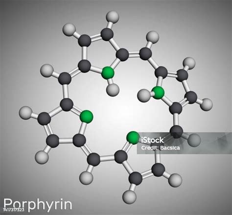 Porphine Or Porphyrin Member Of Porphyrins Molecule It Is Class Of Macrocyclic Aromatic