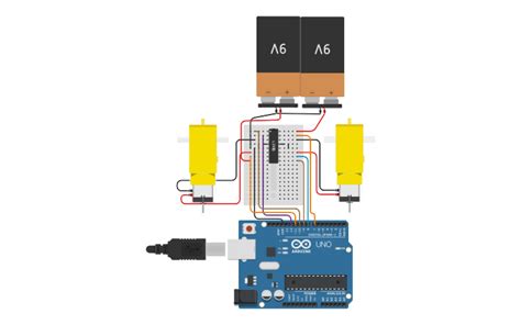 Circuit Design Two Motors With Arduino Tinkercad