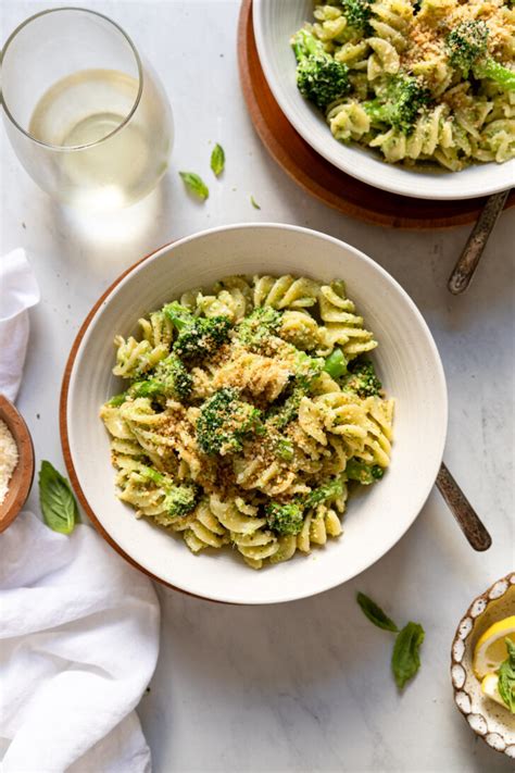 Easy Broccoli Pesto Pasta With Broccoli Florets Fork In The Kitchen