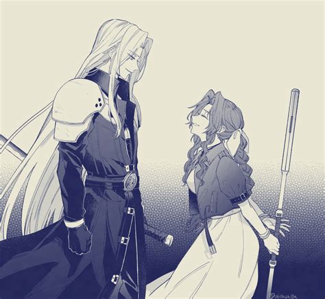 Aerith Gainsborough And Sephiroth Final Fantasy And 2 More Drawn By