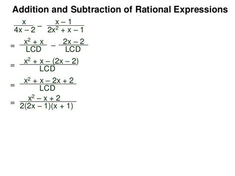 55 Addition And Subtraction Of Rational Expressions