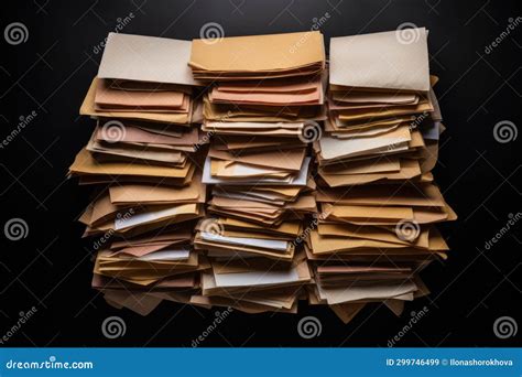 File Stack File Folder With White Background Ai Generated Stock Image Image Of Data