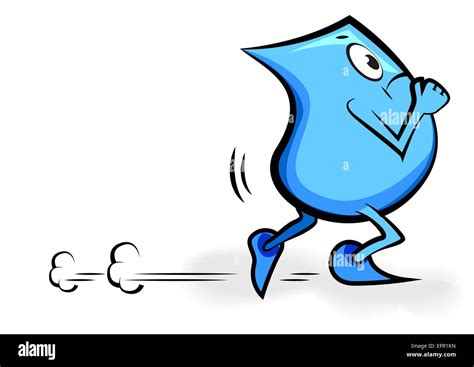 Cartoon Character Blinky Running And Unhappy Vector Illustration
