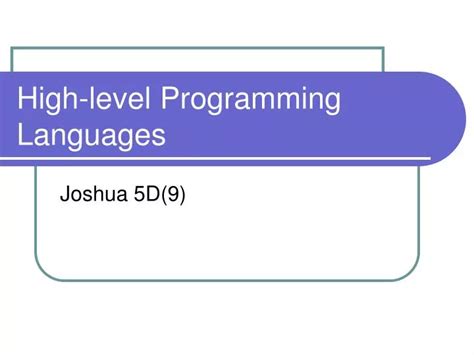 Ppt High Level Programming Languages Powerpoint Presentation Free