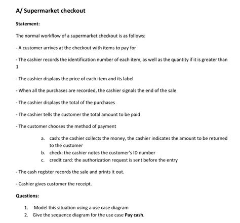Solved A Supermarket Checkout Statement The Normal