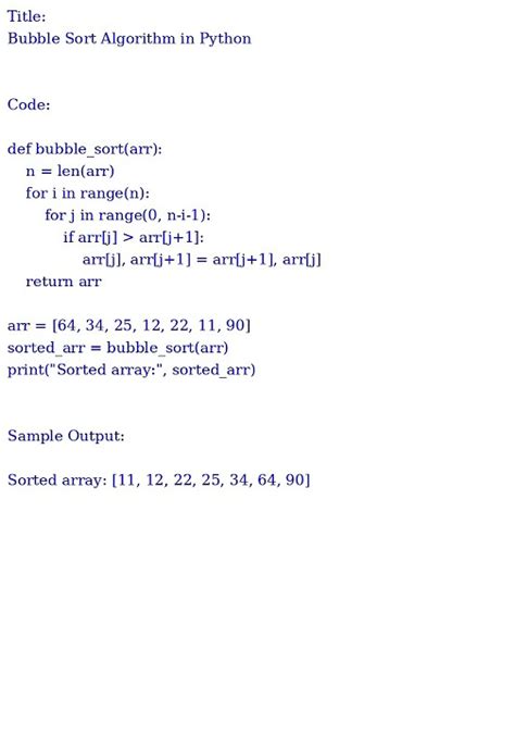 Bubble Sort Algorithm In Python Python Youtube