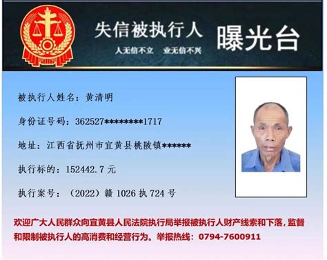 江西省宜黄县人民法院关于发布2022年第12期“失信被执行人名单”公告澎湃号·政务澎湃新闻 The Paper