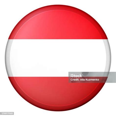 오스트리아의 국기와 유리 빛 공 둥근 구 템플릿 아이콘 오스트리아 국가 상징 흰색 배경에 강조 표시된 광택 사실적 공 3d 추상