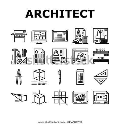 Engineer Construction Architect Icons Set Vector Stock Vector Royalty Free 2356684253