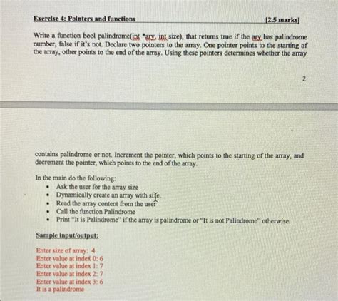Solved Exercise 4 Pointers And Functions 125 Marks Write