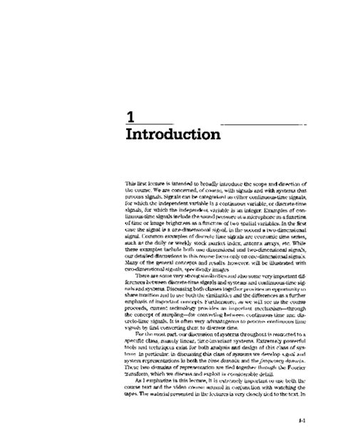 Pdf Lecture 1 Introduction To Signal And System