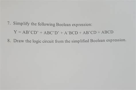 Simplify The Following Boolean Expression Chegg