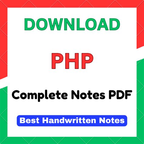 Handwritten Php Notes Pdf Free Download For Bca