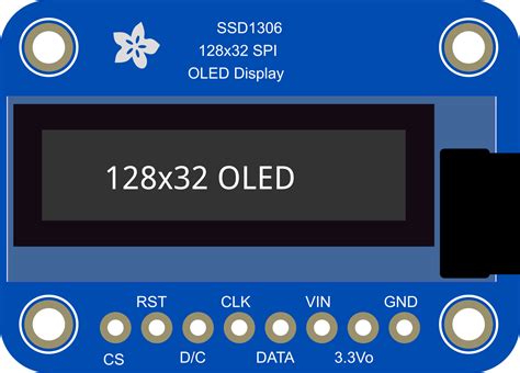 How To Use Adafruit Oled Monochrome 128x32 Spi Pinouts Specs And Examples Cirkit Designer