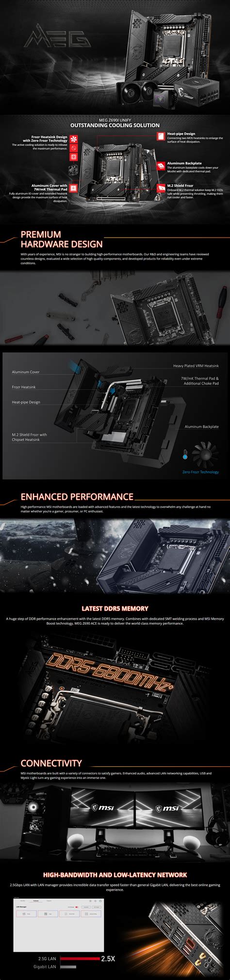 Msi Meg Unify Lga 1700 Mini Itx Motherboard Meg Z690i Unify Au