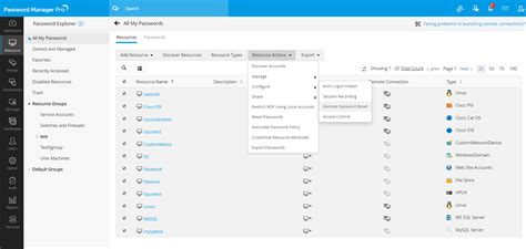 Remote Password Reset