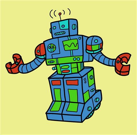 Doodle Robot Character 22309728 Vector Art At Vecteezy