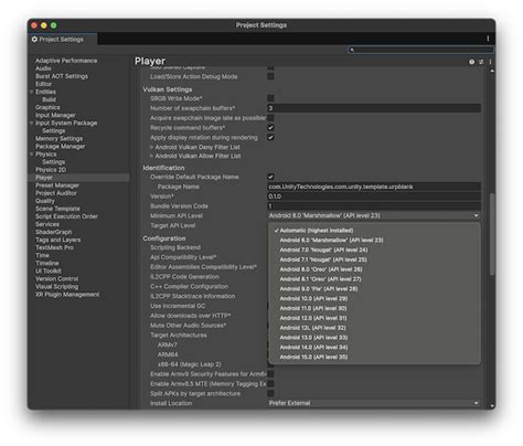 Unity Manual Set Up The Android Sdk Target Api