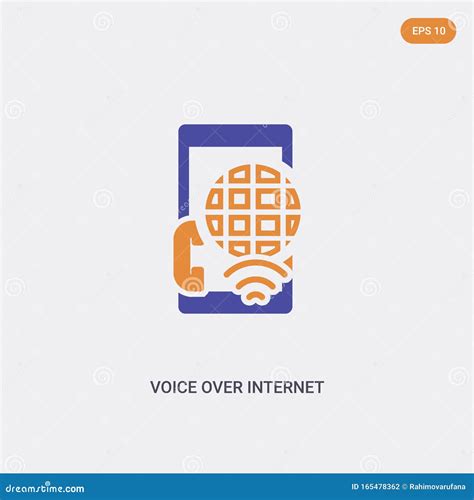 2 Color Voice Over Internet Protocol Concept Vector Icon Isolated Two Color Voice Over Internet