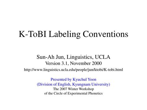Ppt K Tobi Labeling Conventions Powerpoint Presentation Free Download Id13802
