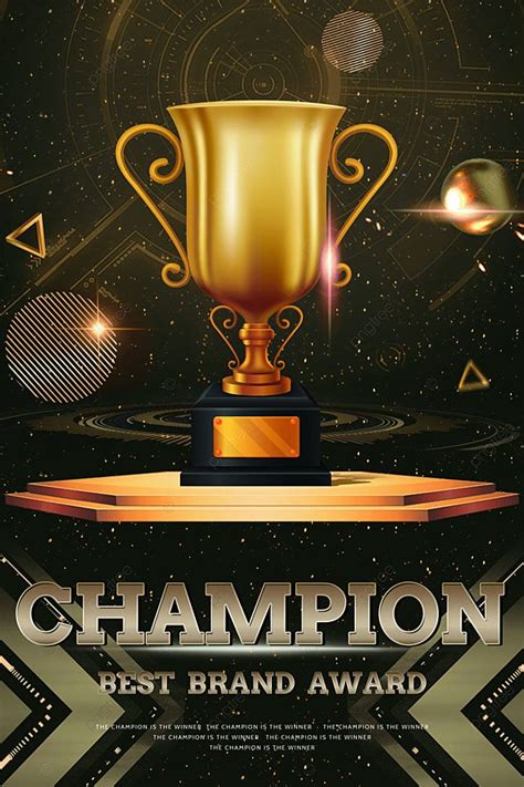 블랙 골드 하이 엔드 트로피 일러스트 상 포스터 템플릿 Psd 다운로드
