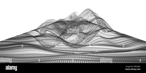 Audio Waves Or Sound Waves Visualization As Grid Or Wireframe Mesh Structure Abstract