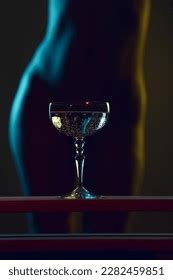 Naked Woman On Dark Background Glass Stock Photo Shutterstock