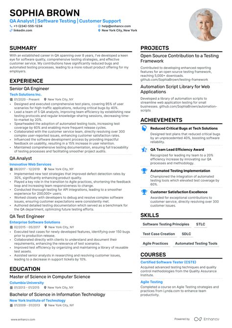 QA Tester Resume Examples Guide For