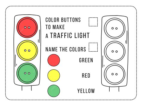 Premium Vector Color Traffic Light Game Match By Color Education Game