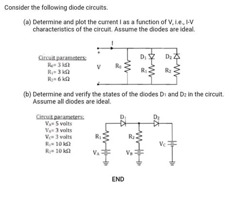 solved consider the following diode circuits a determine